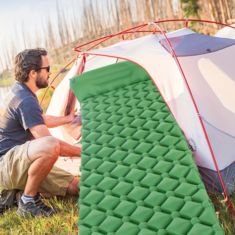 Compact Inflatable Camping Sleeping Pad Built in Foot Pump - Temu ...