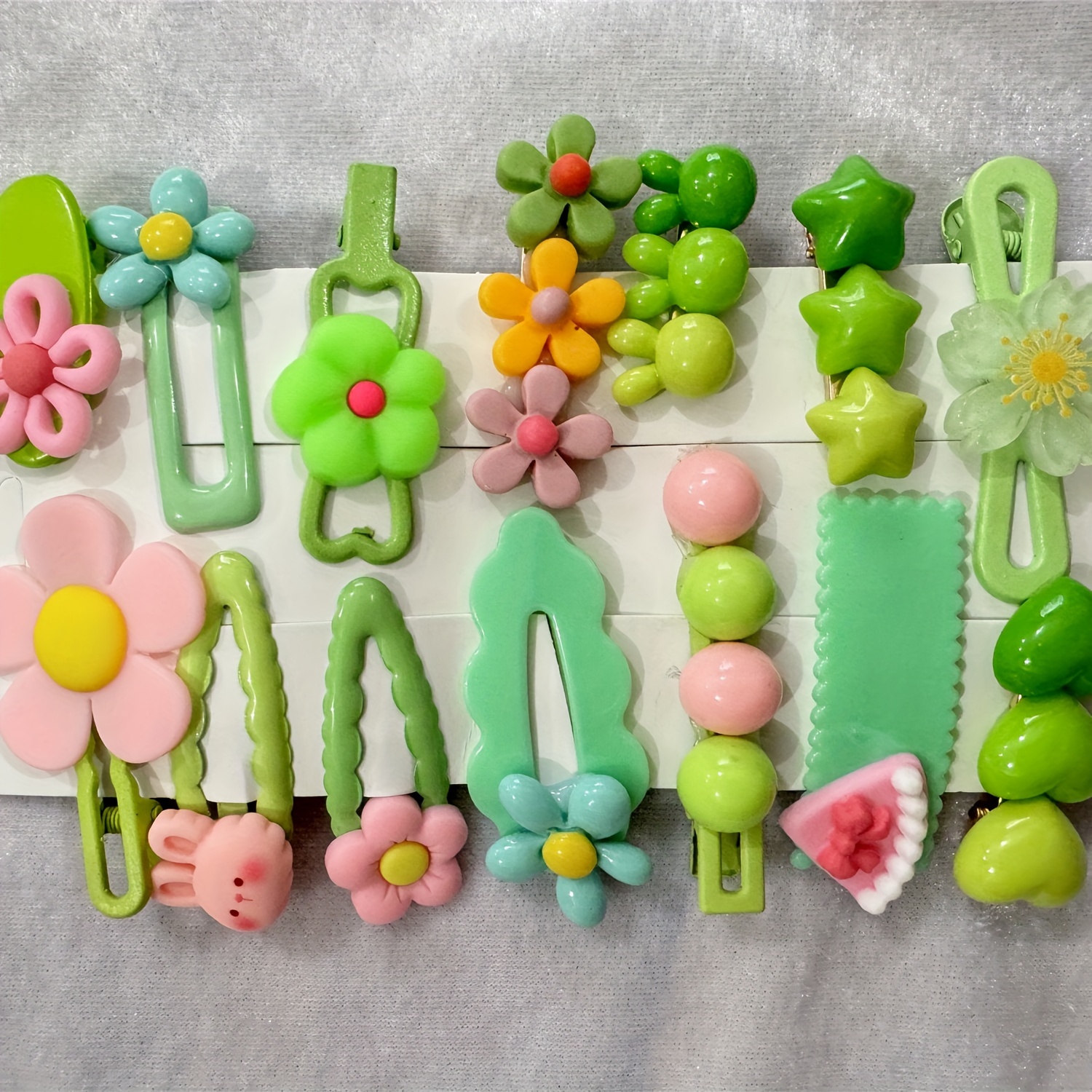 14pcs Girl Cute Cartoon Flower Heart Bowknot Hairpin Hair Accessories ...