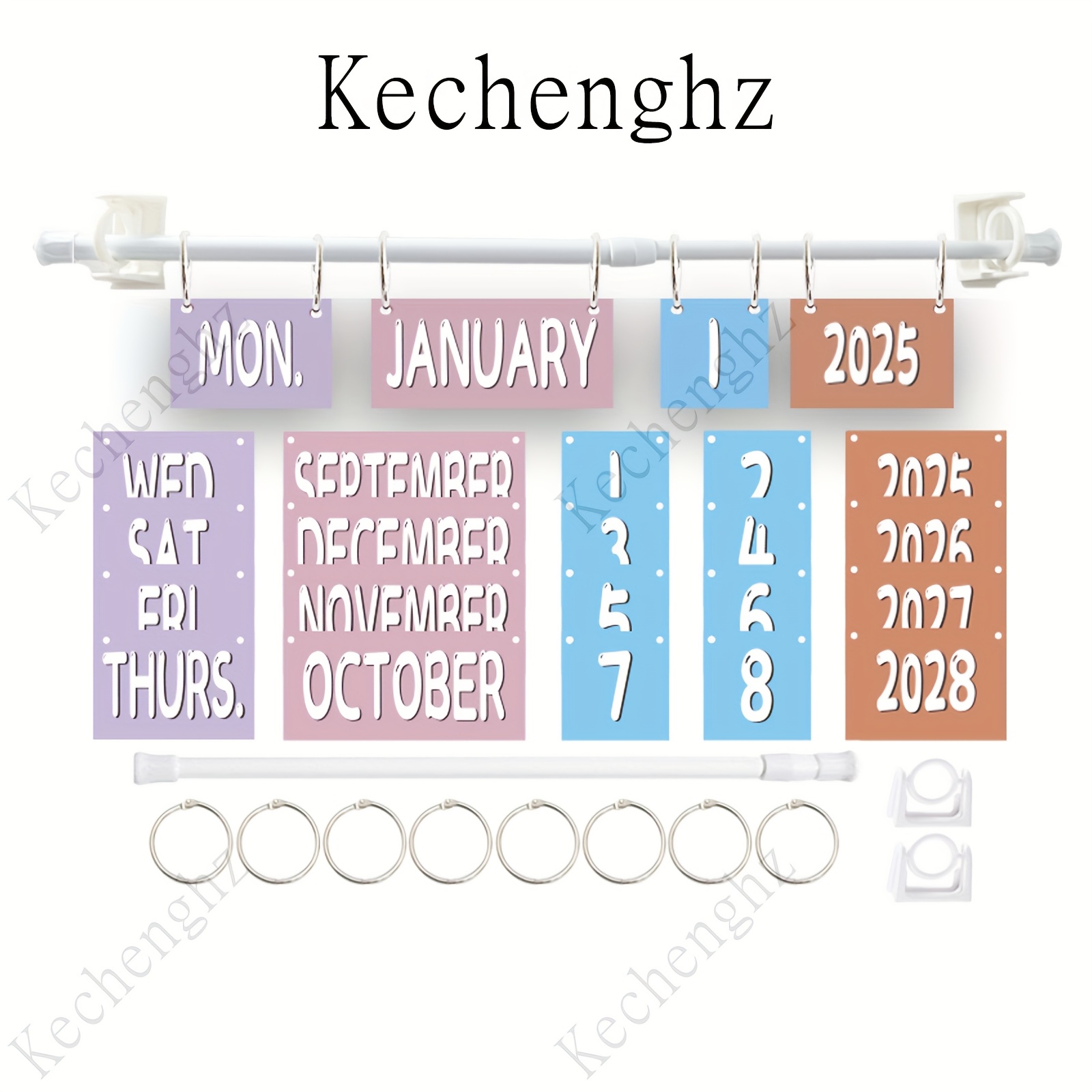 Pastel Adjustable Flip Calendar Bulletin Board For Classroom TecUnite ...