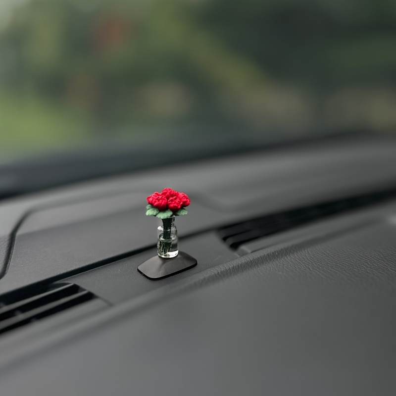 mini rose dashboard decoration cars plastic floral car - Temu
