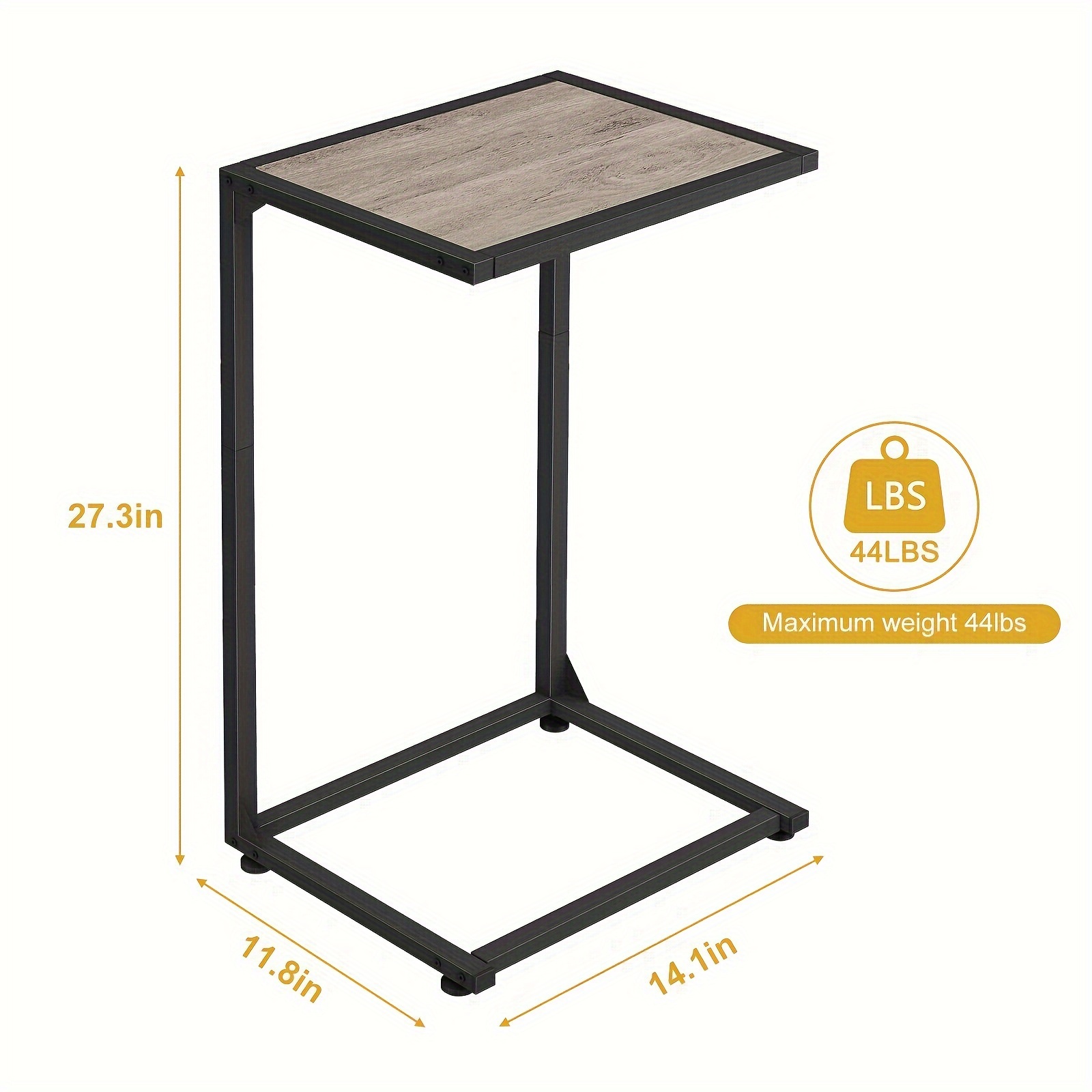 C Shaped End Table Couch Tables Slide Narrow Side Table Tall - Temu