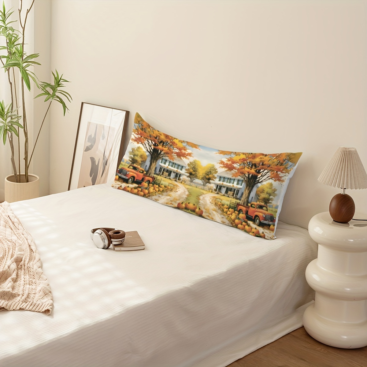 Autumn Harvest Pumpkin Maple Leaves Soft Throw Pillow Cover - Temu