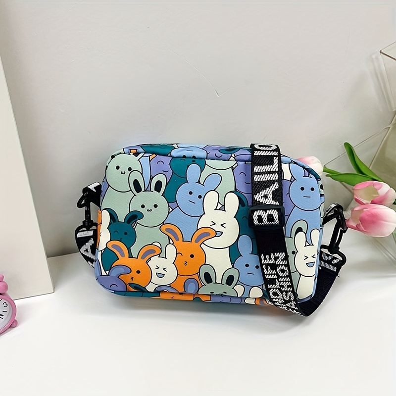 Kawaii Cartoon Bunny Pattern Square Bag Trendy Zipper - Temu United Kingdom