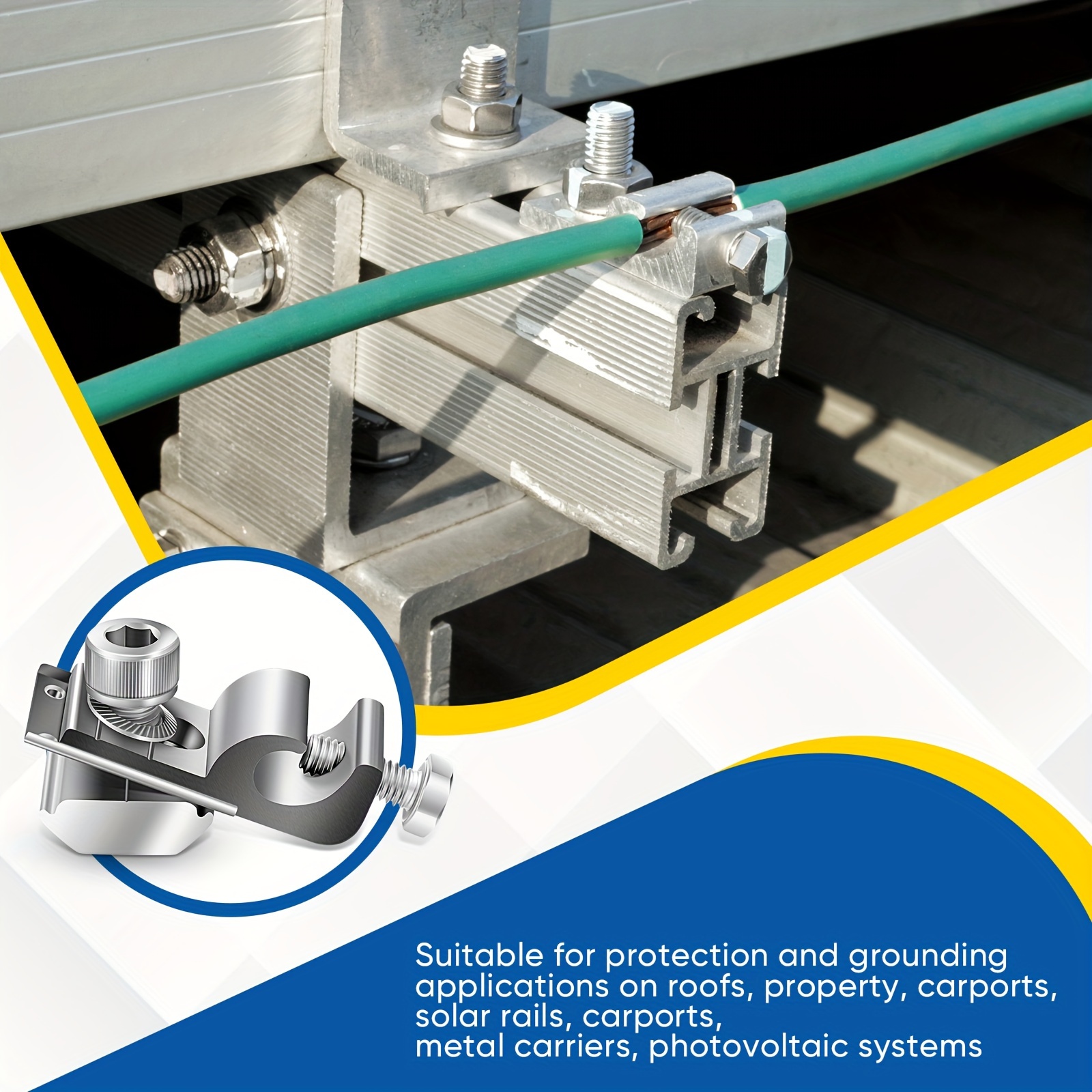 Floor Grounding Lug Solar Panel Grounding Clip Solar - Temu Australia