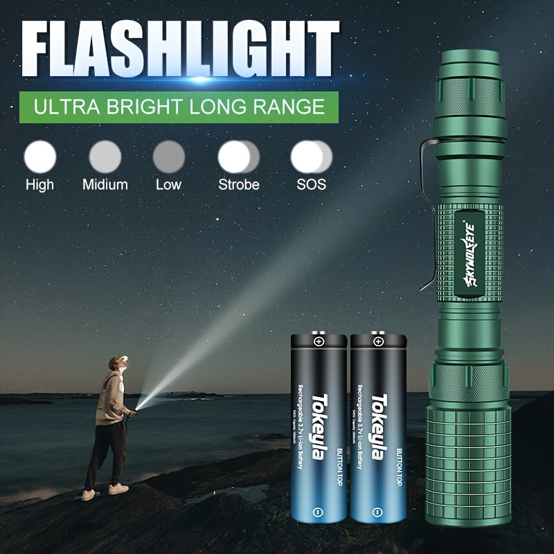 Flashlight Set Super Bright Rechargeable Clip On Super Bright Led ...