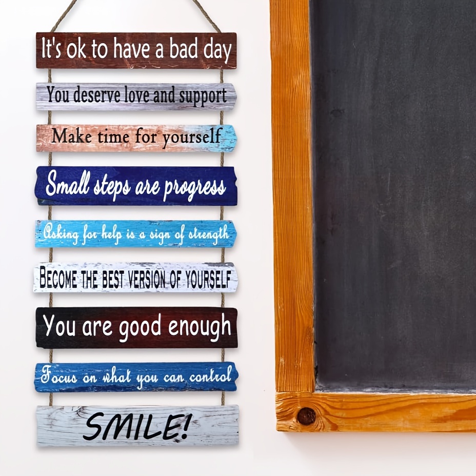 Wood Hanging Sign Wall Art Positive Affirmation Mental - Temu