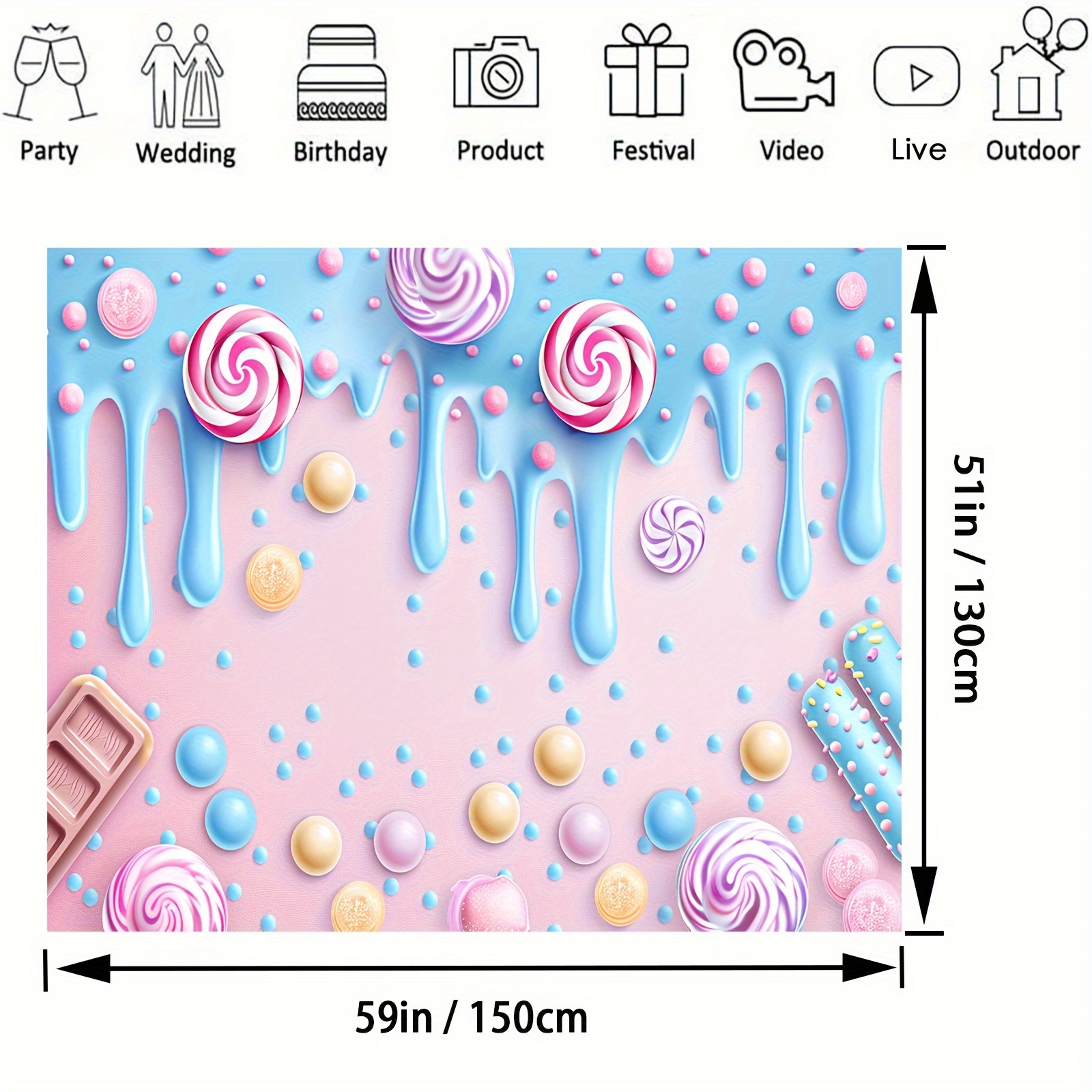 Candyland Backdrop Fairytale Shower Birthday Party - Temu