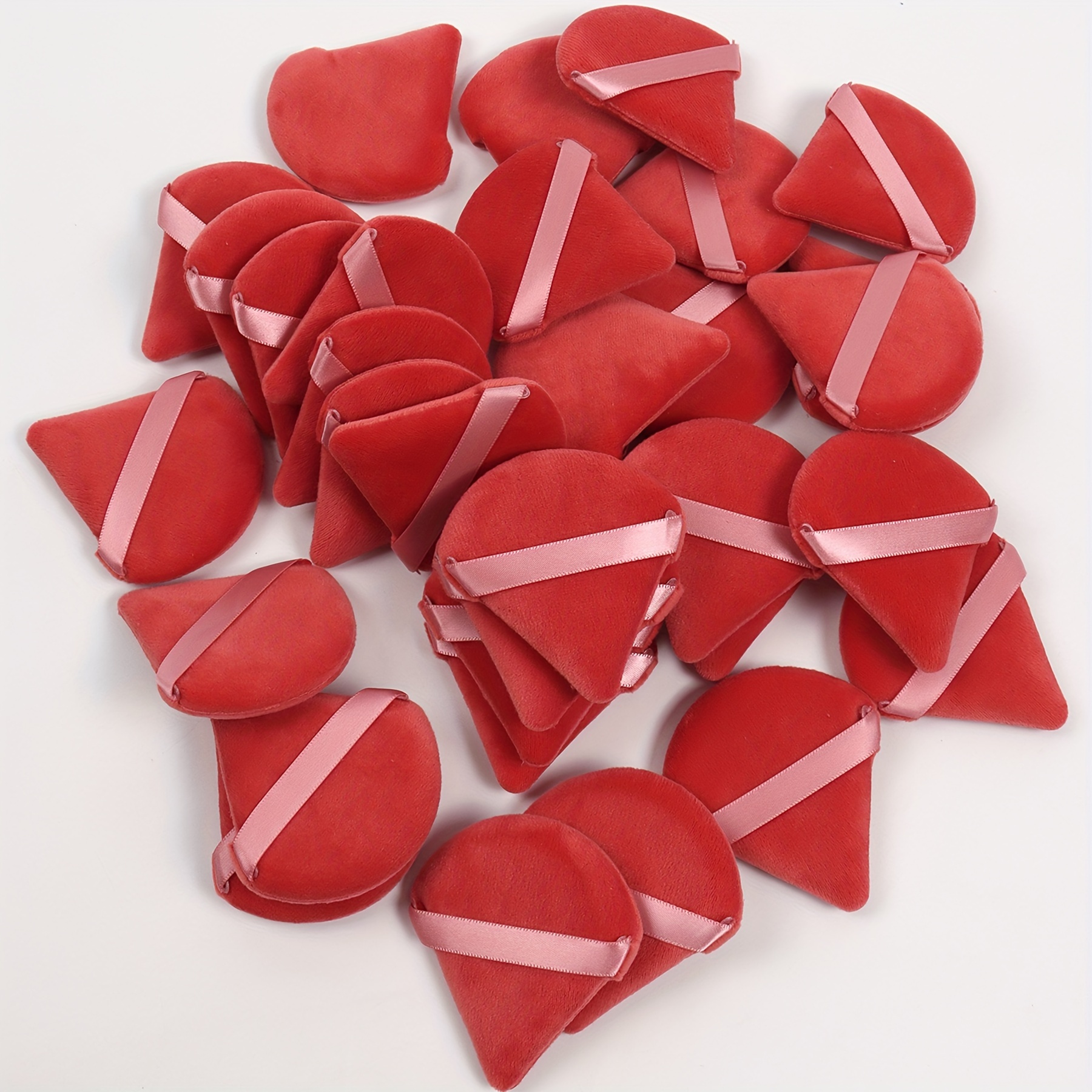 Soft Velvet Triangle Blush Puffs: 4 8 Red Perfect Contouring - Temu