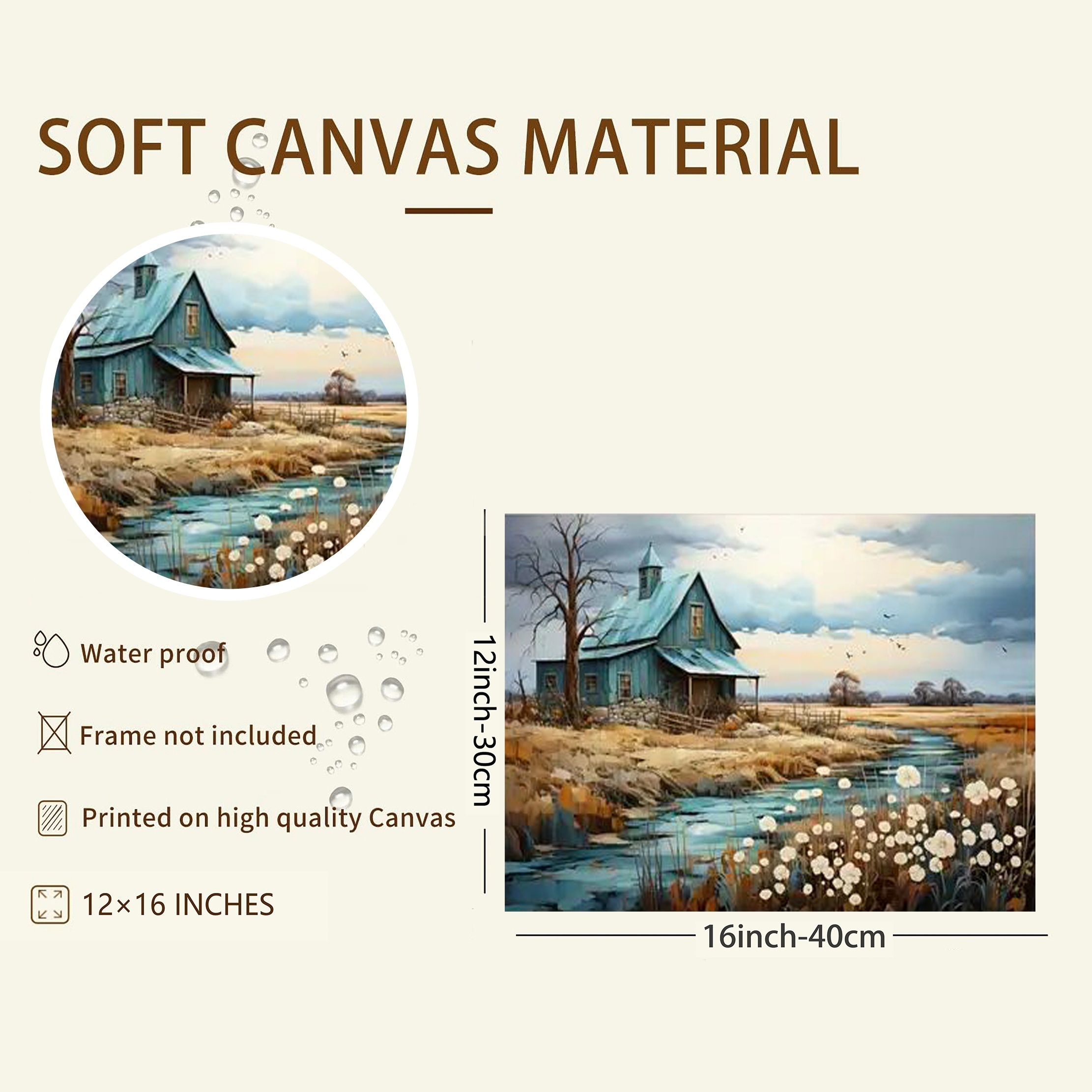 Frameless Rustic Canvas Print Poster Barn Canvas Wall Art - Temu