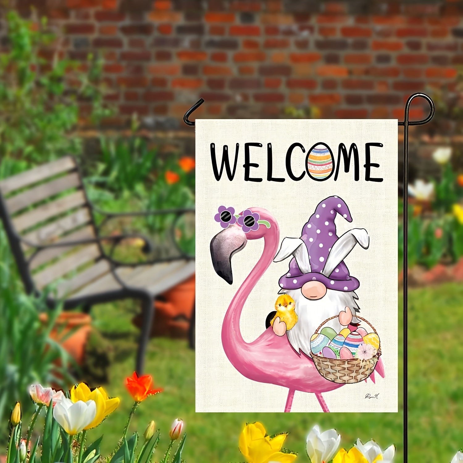 Welcome Easter Flag Vertical Double Sided Garden Flag Indoor - Temu United