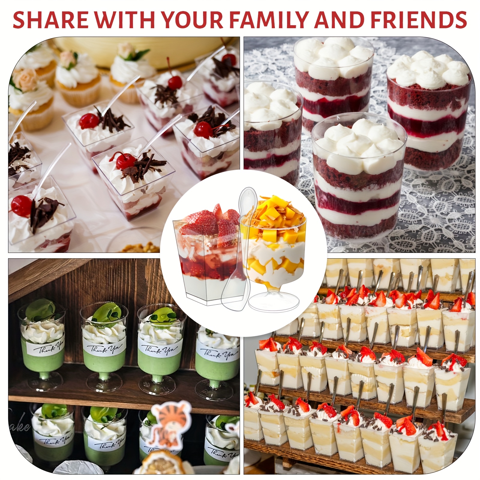small plastic dessert cups sold on Temu United States