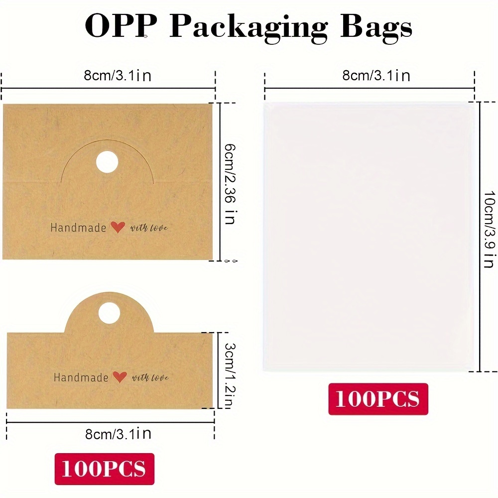 100pcs Brown Jewelry Display Bags - Clear Pouches For Bracelets ...