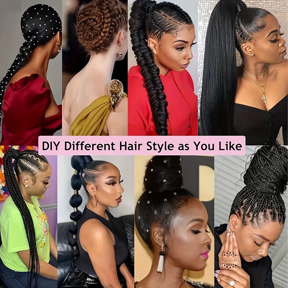 Versatile Synthetic Ponytail Extension Hair Tie Long - Temu