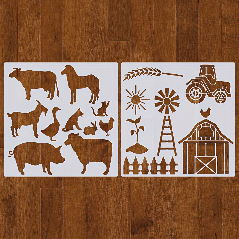 Farmhouse Stencil Reusable Farm Themed Painting Templates - Temu South ...