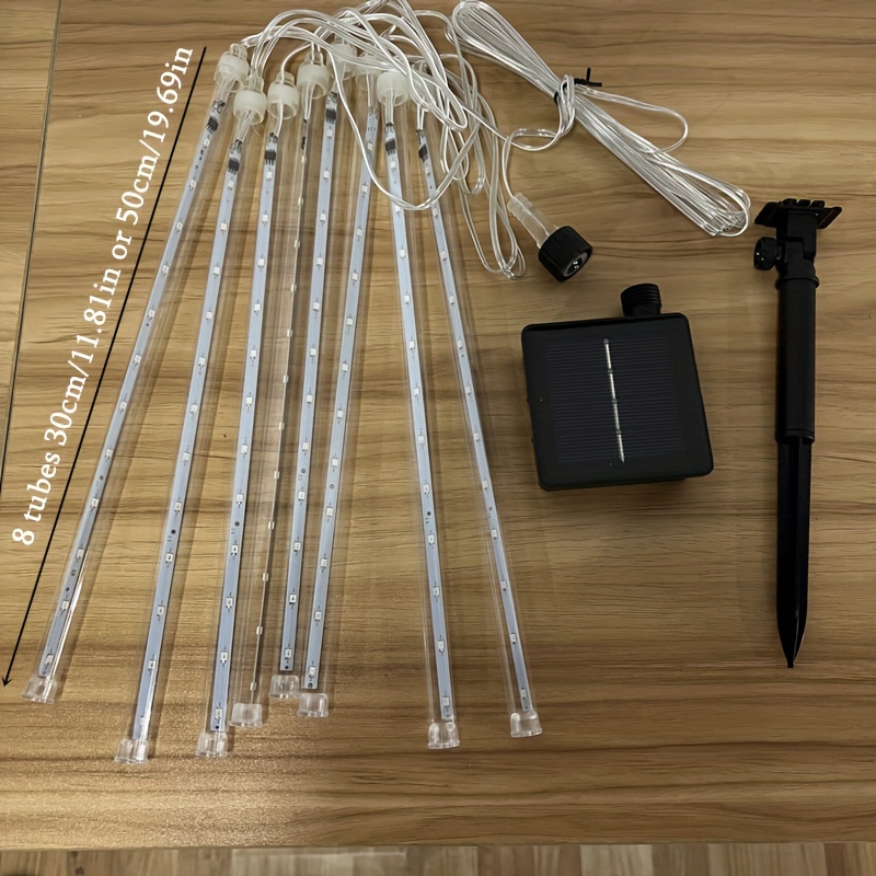 Halloween Solar Lights 8 Tube Solar Meteor Shower Rain - Temu