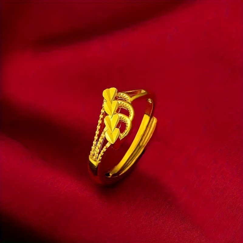 Retro Elegant Golden Ring Women 18k Gold Plated Luxury Court - Temu ...