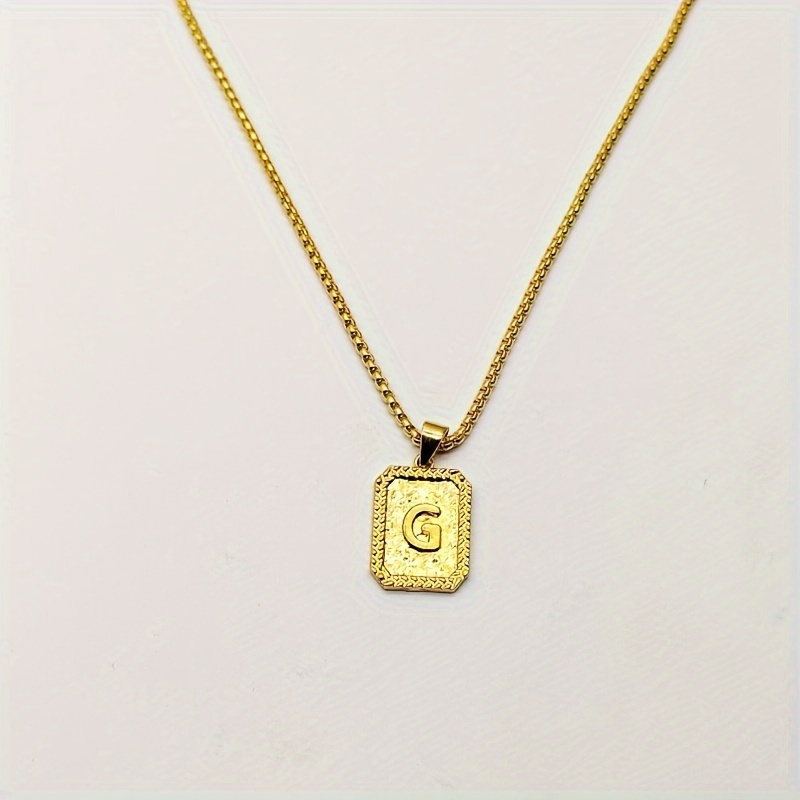 Men 26 English Initial Letter Pendant Necklace Golden Plated - Temu ...