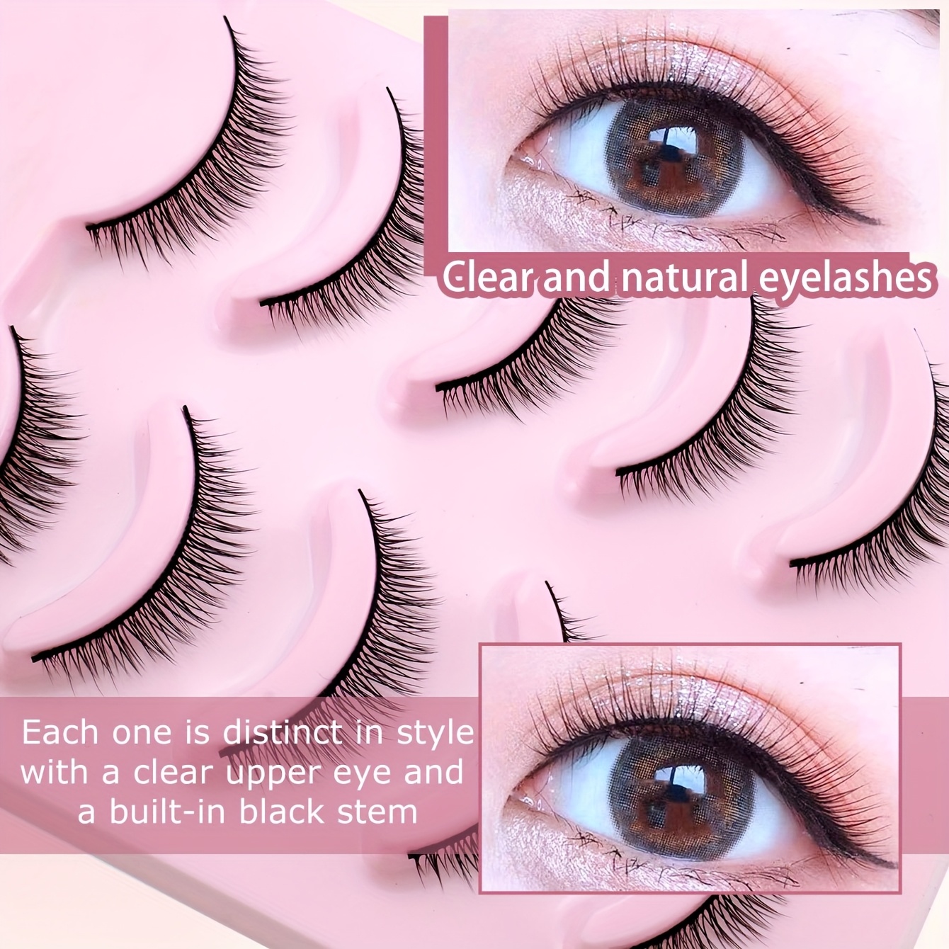 short false eyelashes sold on Temu United States