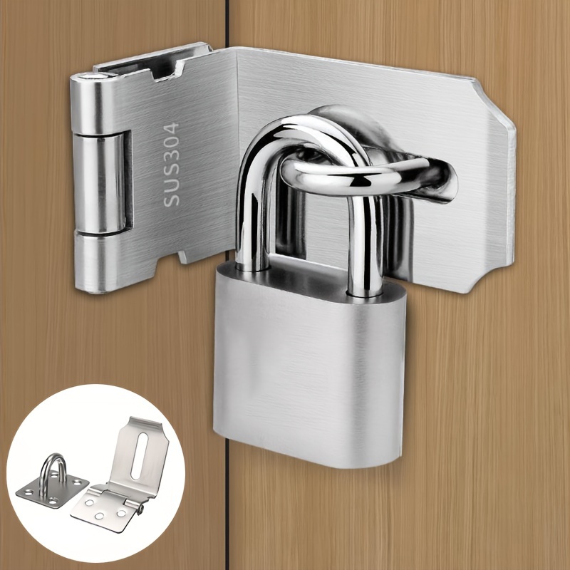 90° Stainless Steel Hasp Lock – Heavy Duty Metal Latch Doors - Temu