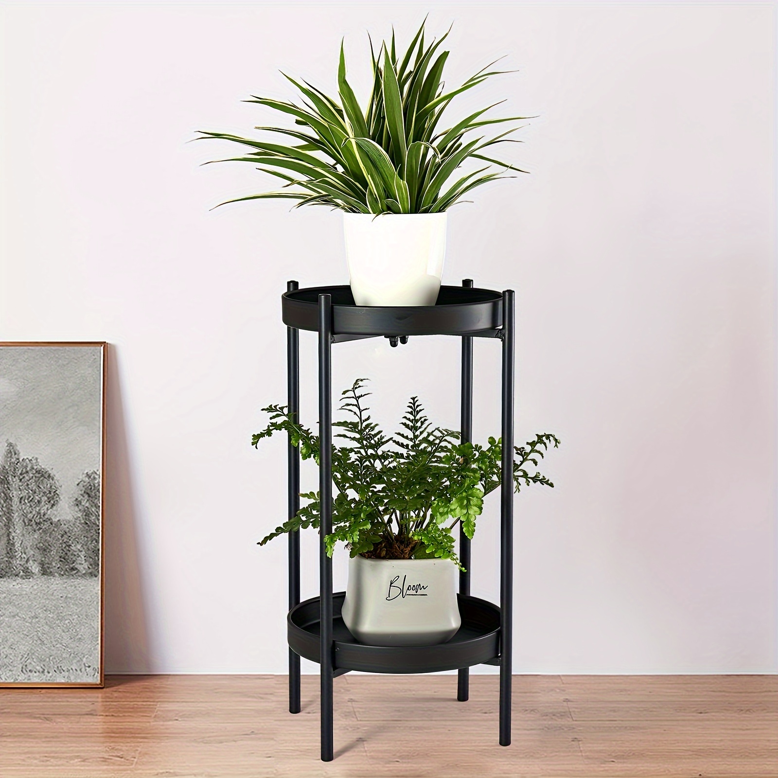 Modern 2 tier Metal Flower Stand 2 Pots Versatile - Temu