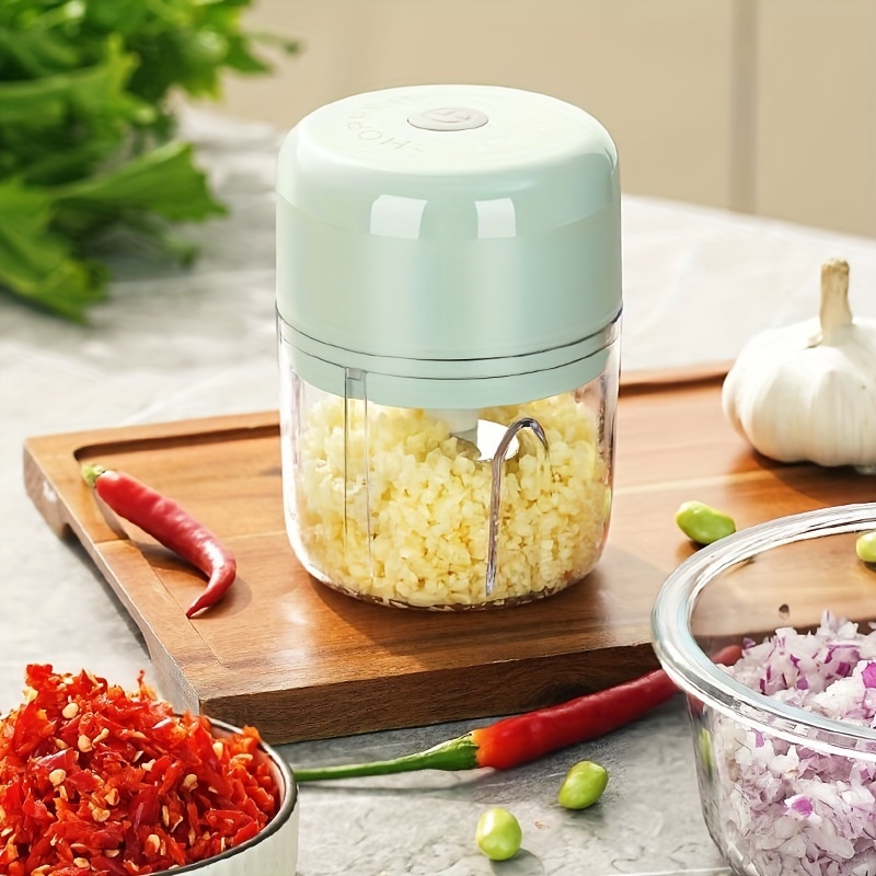 3.38oz/8.45oz Garlic Chopper, Rechargeable Vegetable Chopper Mixer ...