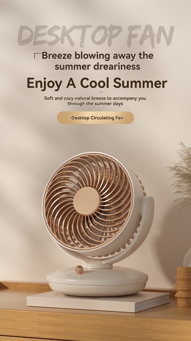 Electric Fan Moving Head Fan Desktop Circulation Fan Left - Temu United ...