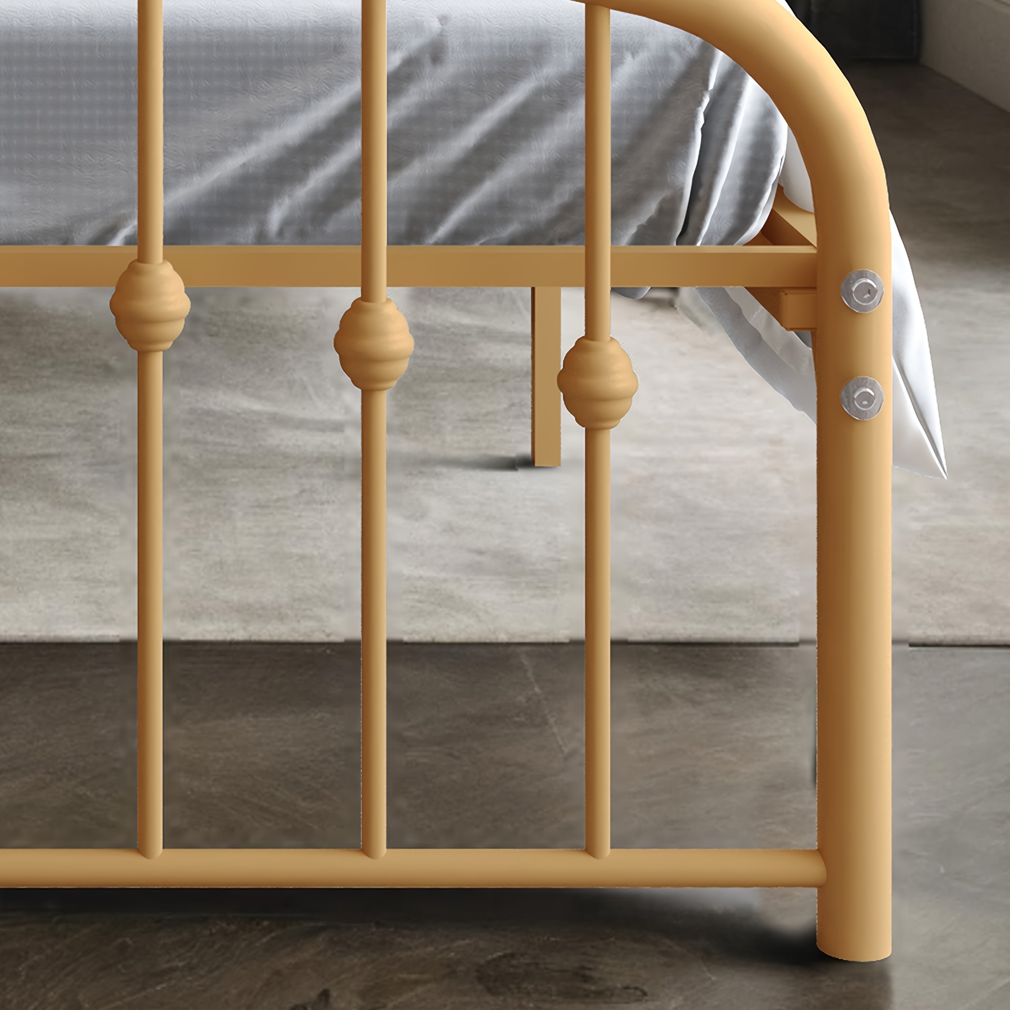 Metal Bed Frame Twin Size (golden) Modern Headboard - Temu