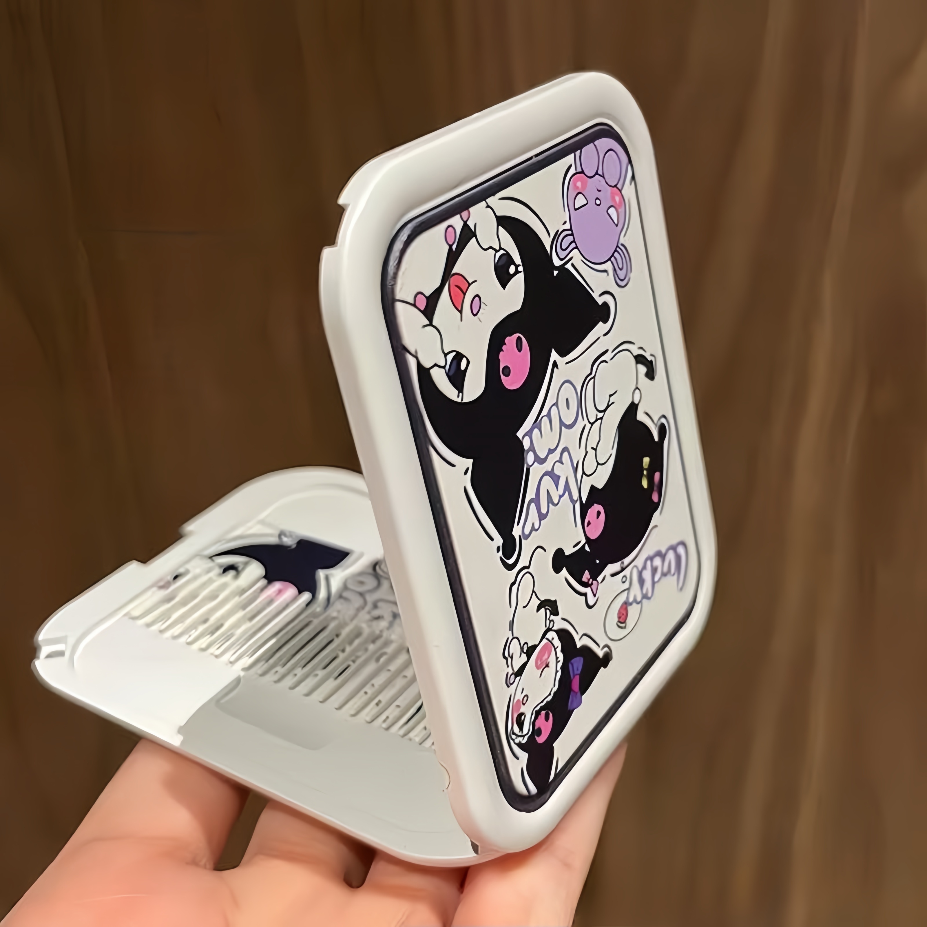 Compact Mirror Comb Cartoon Themed Handheld - Temu