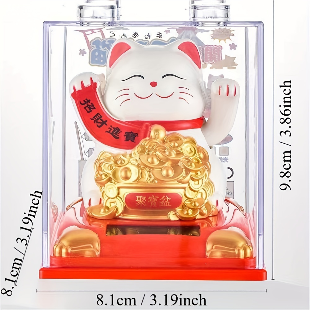 Solar powered Lucky Cat Toy A Dust Cover Automatically Wave - Temu ...