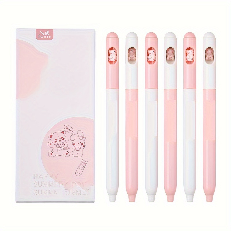 6-pack Cute Cat Pop Gel Pens, Creative Writing Instruments With Black ...