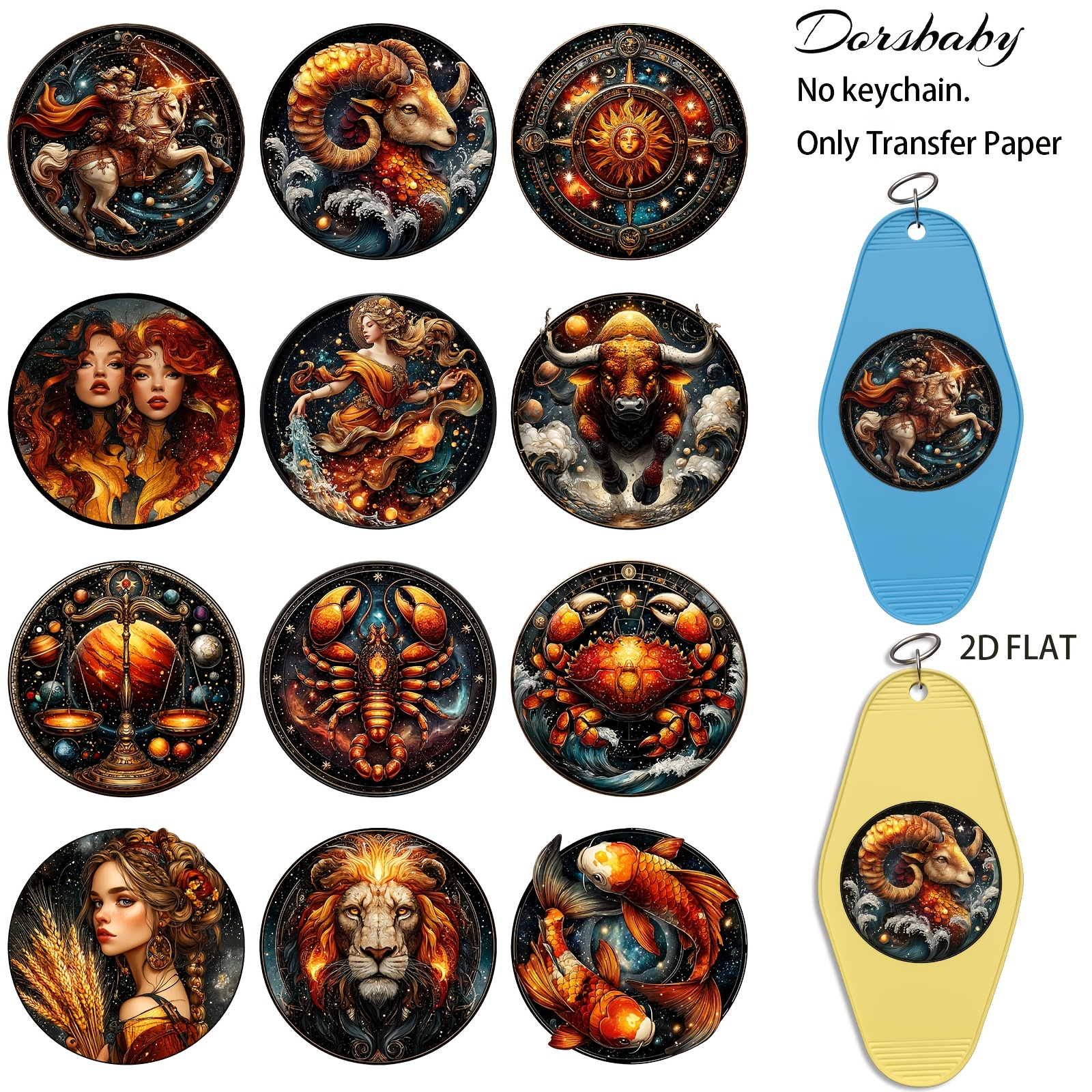 zodiac keychains sold on Temu United States