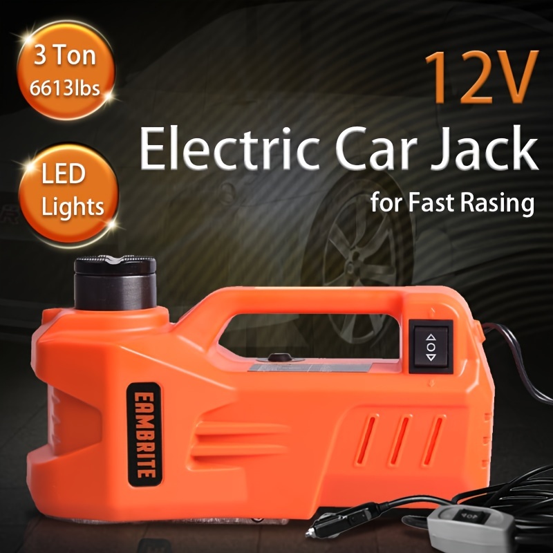 12V 3 Ton Electric Car Jack Hydraulic With LED Light Car Lift Floor Jack For SUV Car Sedan RV Trucks