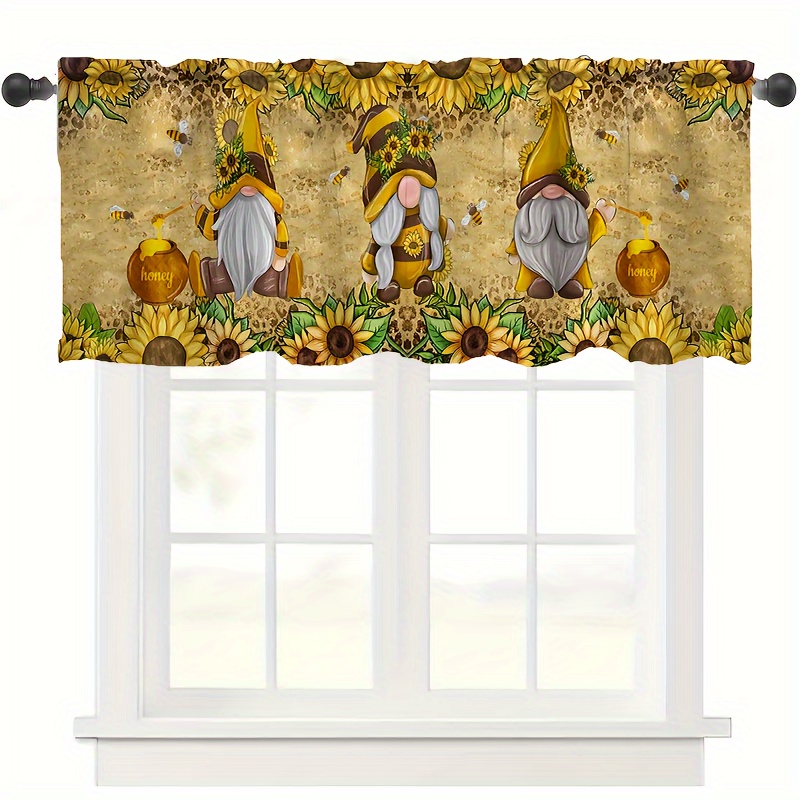 Bee Festival Curtain Sunflower Valance Window Paty Decor - Temu Australia
