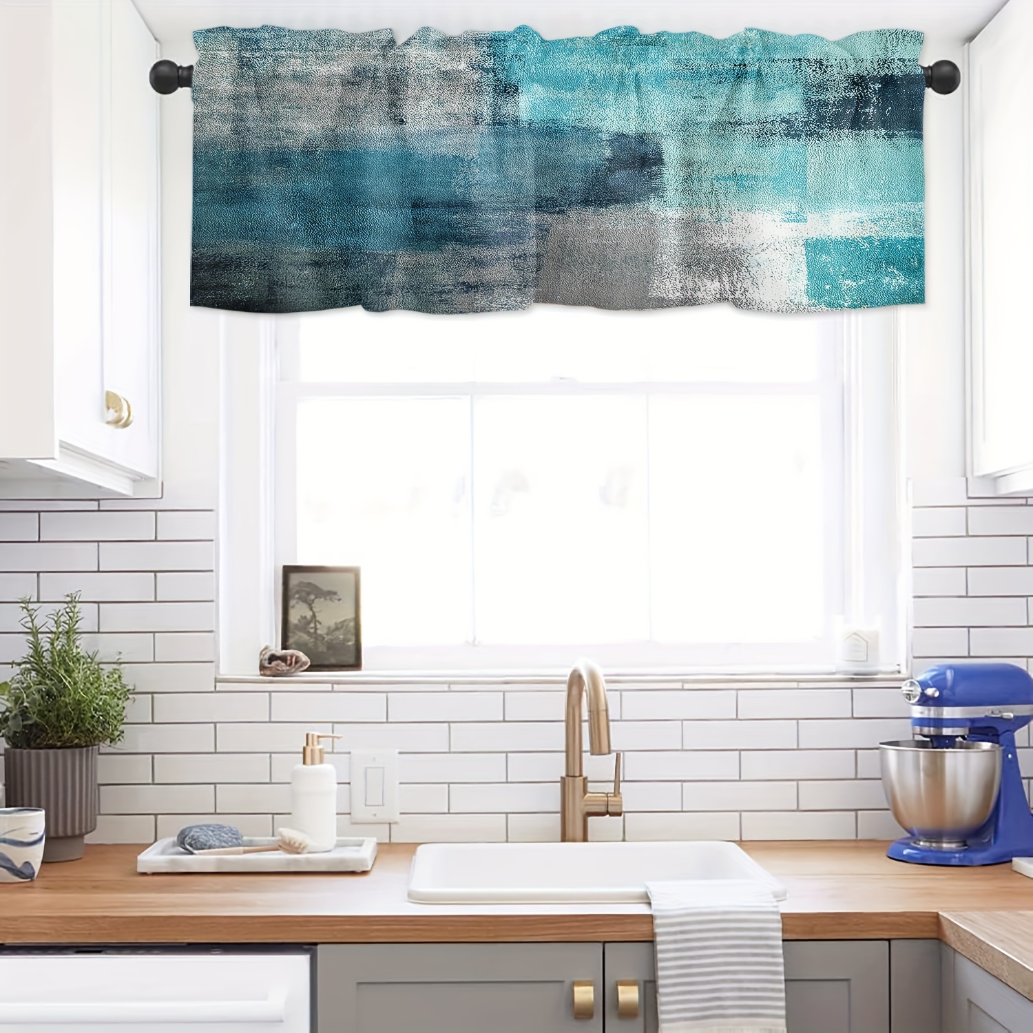 Pocket Sleeve Curtain Semi blackout Short Valance Pongee Rod - Temu