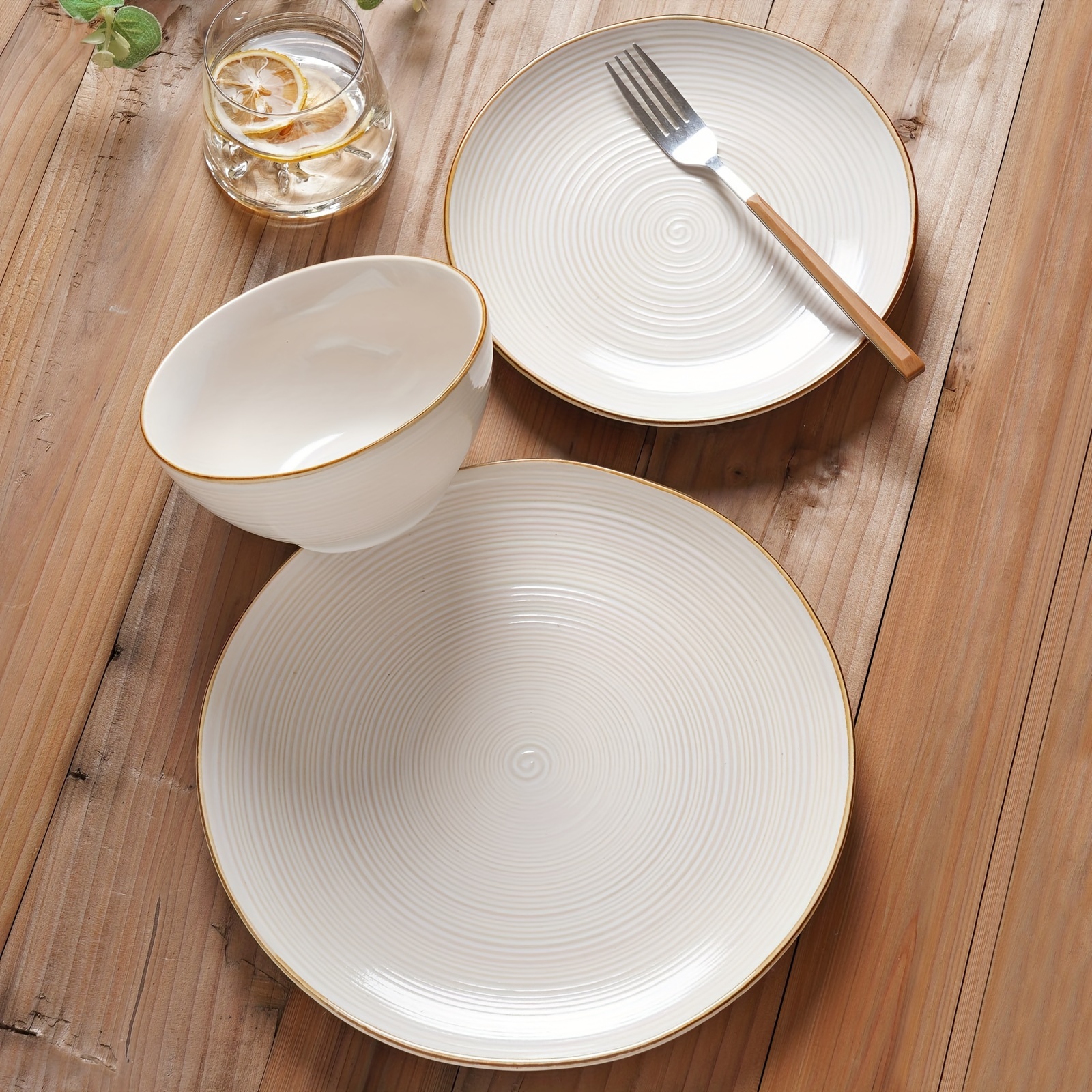 Stoneware Dinnerware Sets Dishes Set Reactive Glaze Dishware - Temu