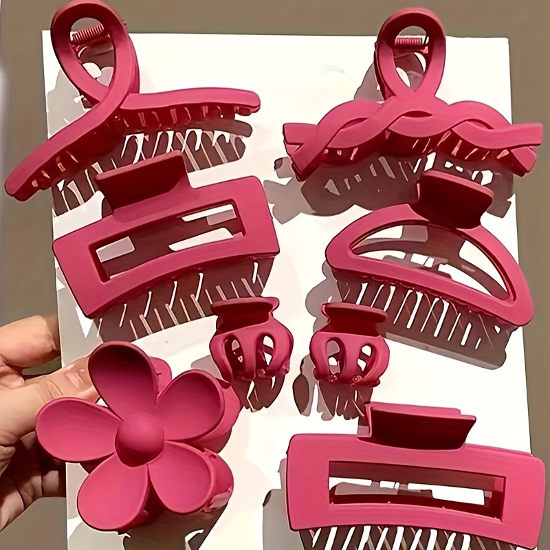 Elegant Minimalist Hair Claw Clips Set Plastic Butterfly - Temu