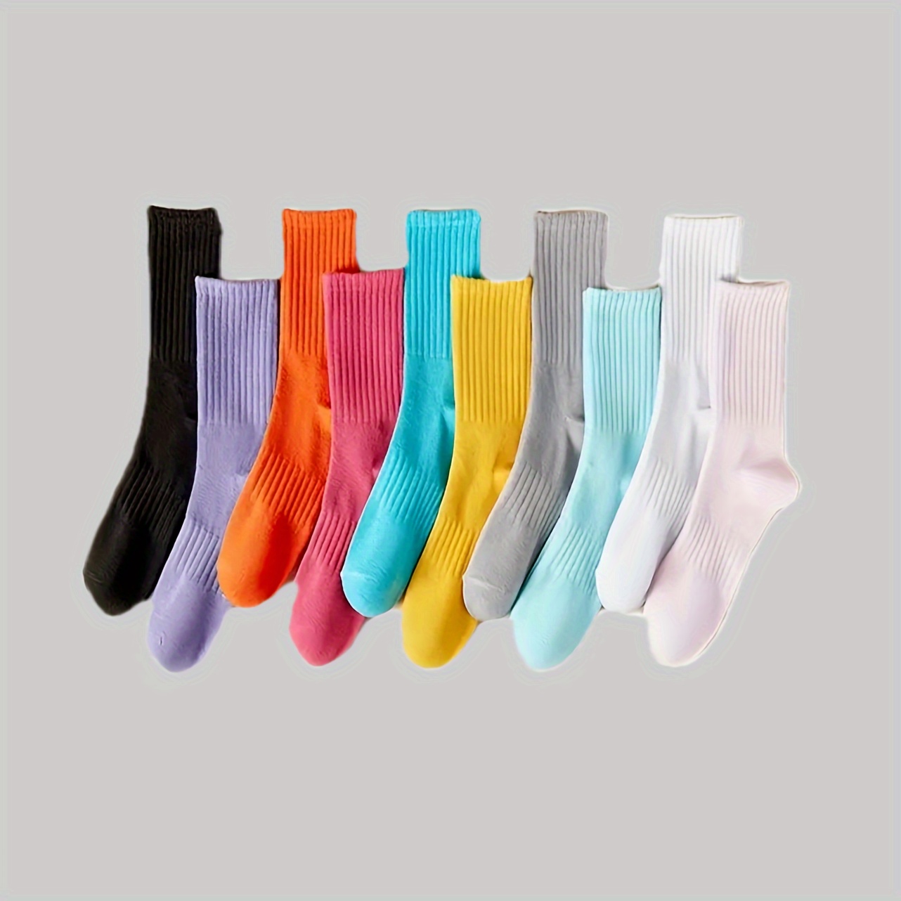 Simple Solid Socks Comfy Breathable match Socks Women's - Temu Portugal