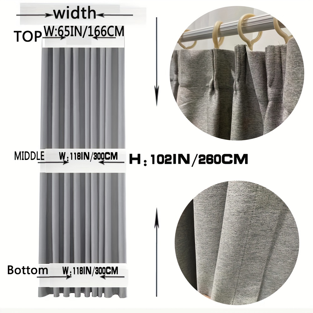 1pc Double Sided Gray Curtain Imitation Linen High Blackout - Temu ...