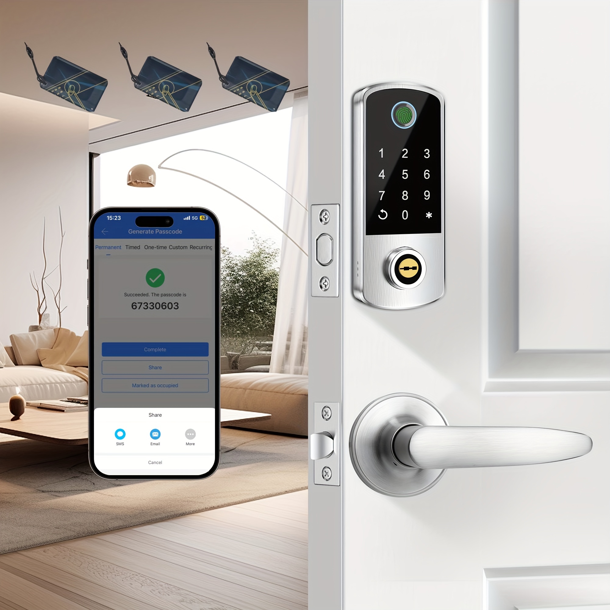 Door Locks For Front Door Smart Locks For Front Door With Handle Set ...