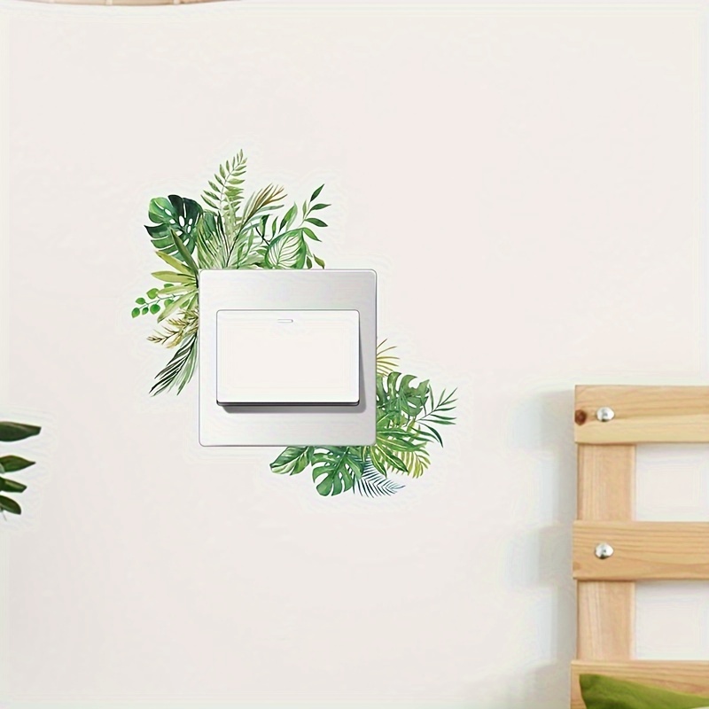 Green Plant Flower Switch Sticker Bedroom Living Room - Temu Ireland