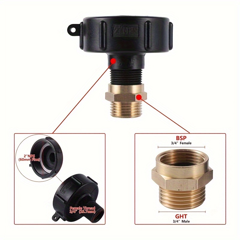 Ibc Tank Adapter Kit Brass Connector Universal Thread - Temu