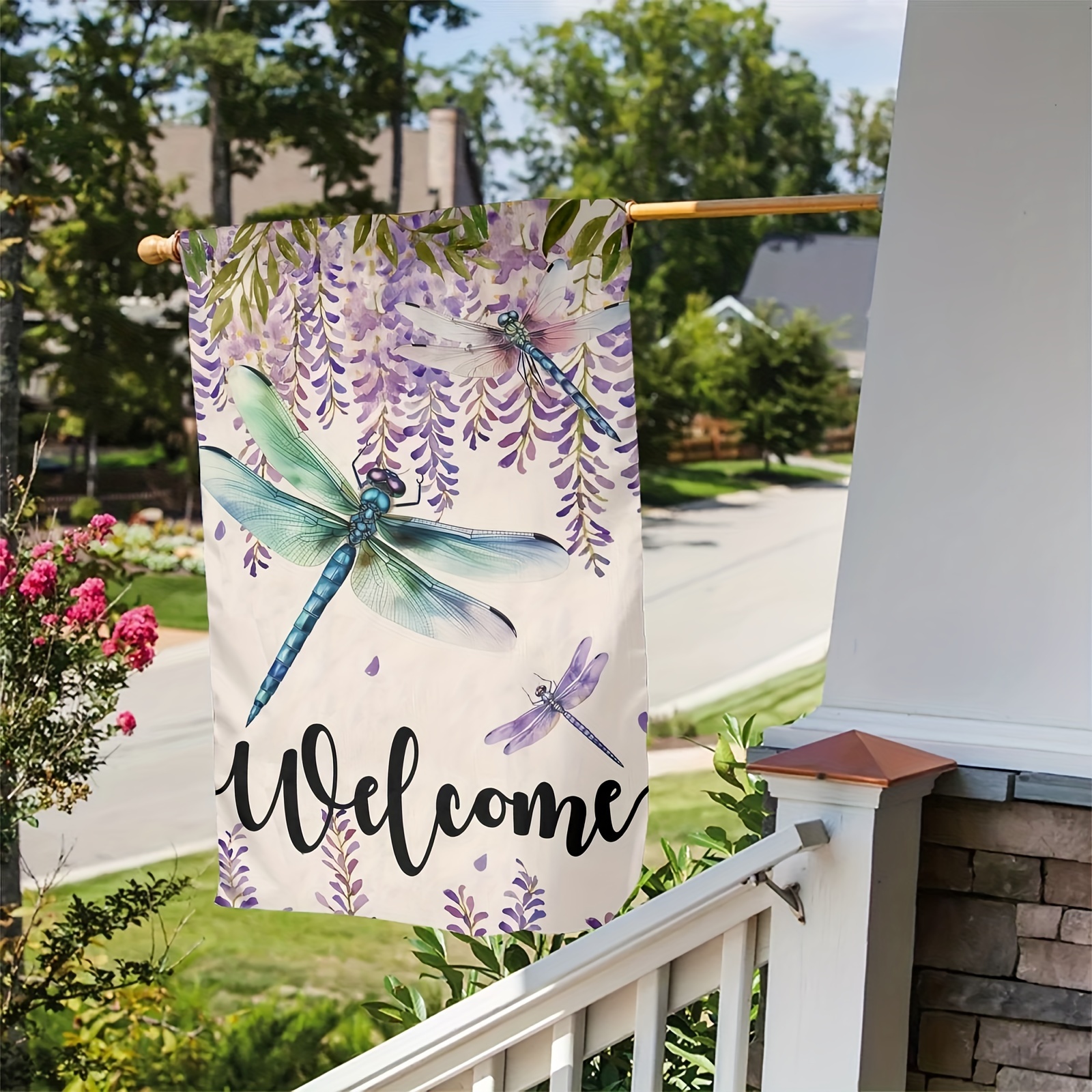 Spring Dragonfly Garden Flag Vertical Double Sided Welcome - Temu Australia