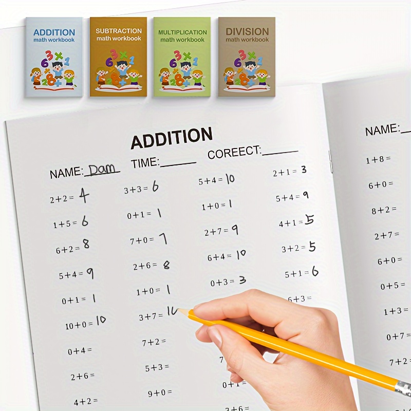 Cuaderno Práctica Matemáticas Niños: Edades 3 6 Restas - Temu Dominican ...