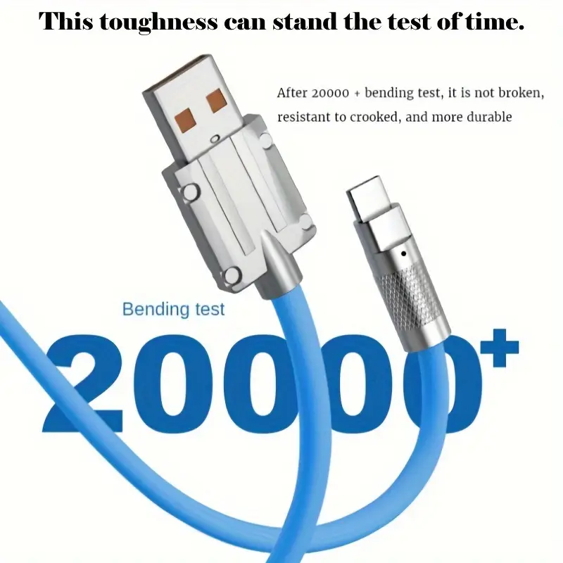 120w 6a Super Fast Charge Type C Liquid Silicone Cable Quickly Charging Your Devices With Usb