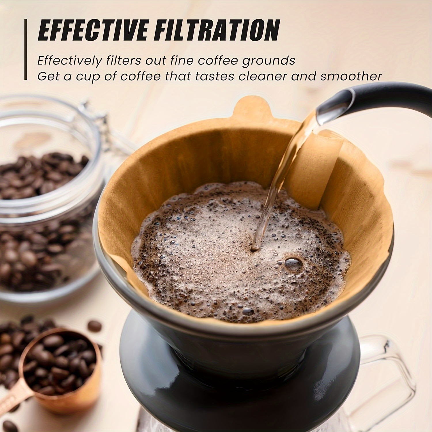 4 Cone Coffee Filters Paper Disposable Pour Drip Coffee - Temu Canada