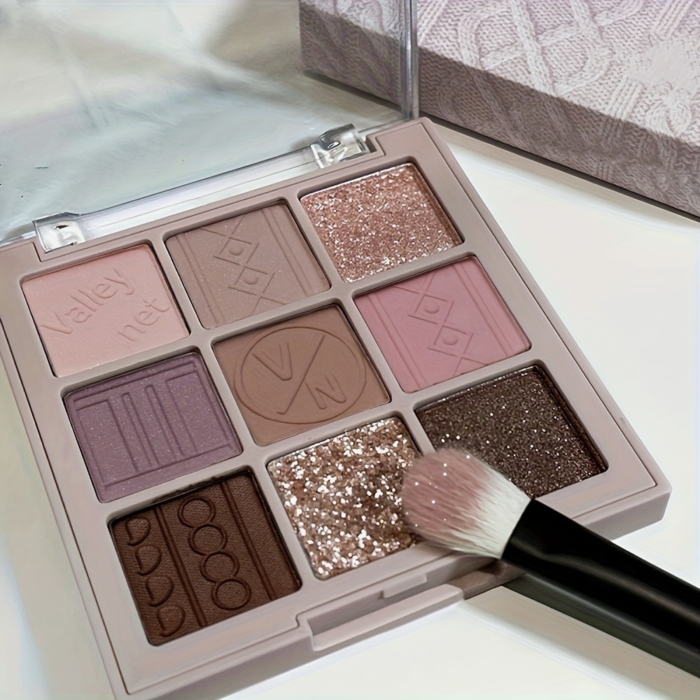 9 Color Eyeshadow Palette Low Saturated Milk Tea Brown Color - Temu