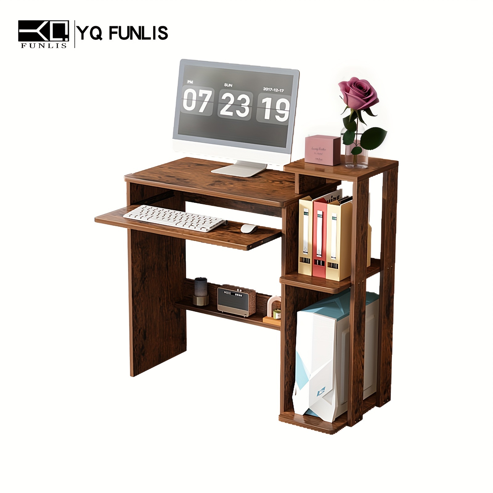 computer desk keyboard tray bookshelf 26 office desk Temu