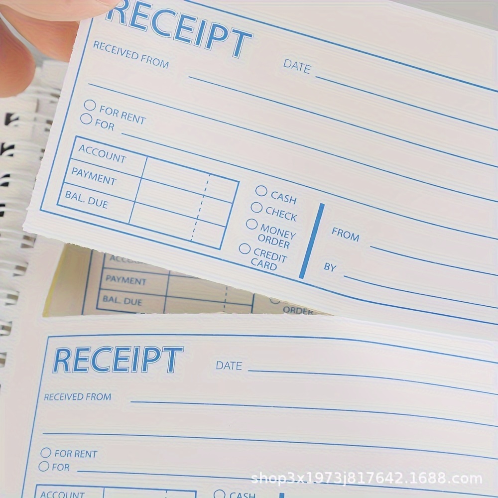 2 Part Carbonless Money Rent Receipt Book Spiral Bound 200 Sets 4 Page ...