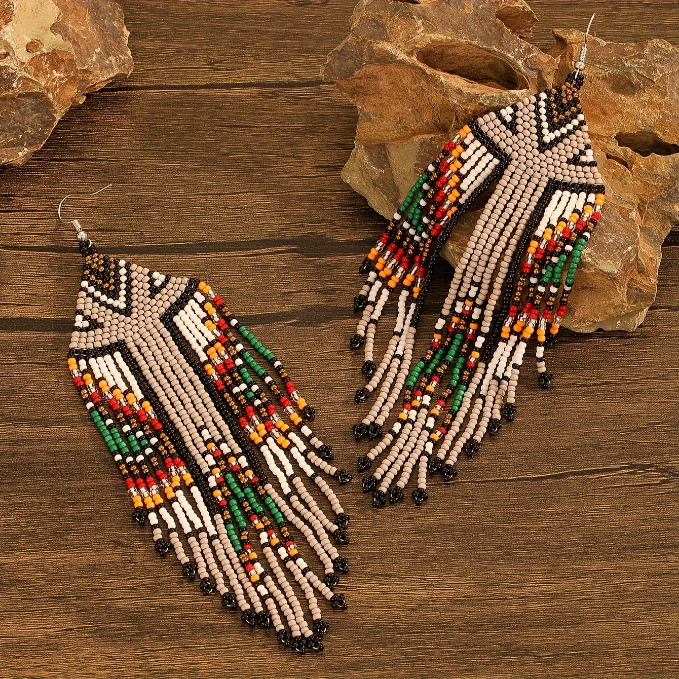 გეომეტრიული ფორმის ფერადი მძივები შაბლონი ჩამოკიდებული - Temu Georgia