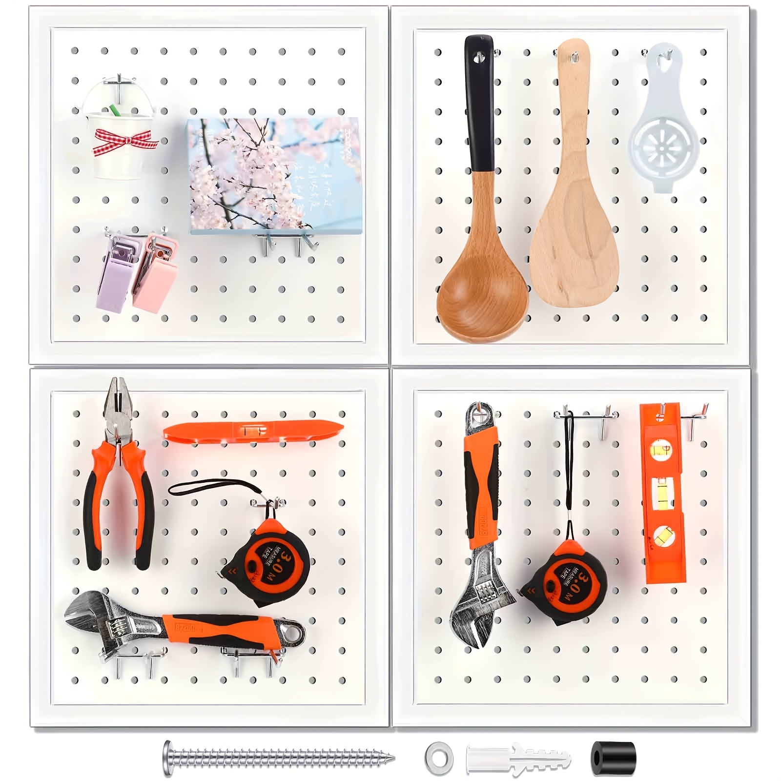 Metal Pegboard Panels Pegboard Wall Organizer Wall Garage - Temu